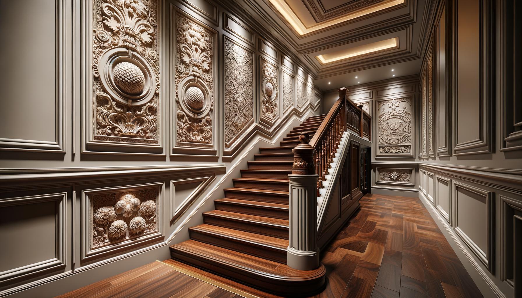 Lambrisering bij de trap: Elegante Wandafwerking - Trap ideeën